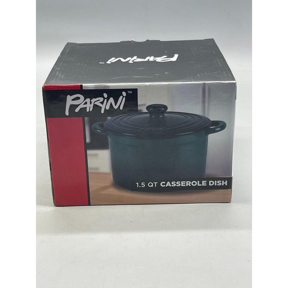 parini | Kitchen | Parini 5 Qt Casserole Dish Lid Green Stoneware ...